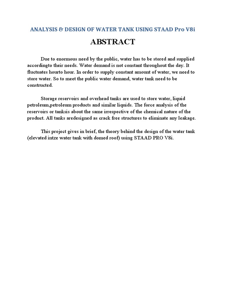 Water Tank Design Using STAAD Pro V8i | PDF | Home & Garden