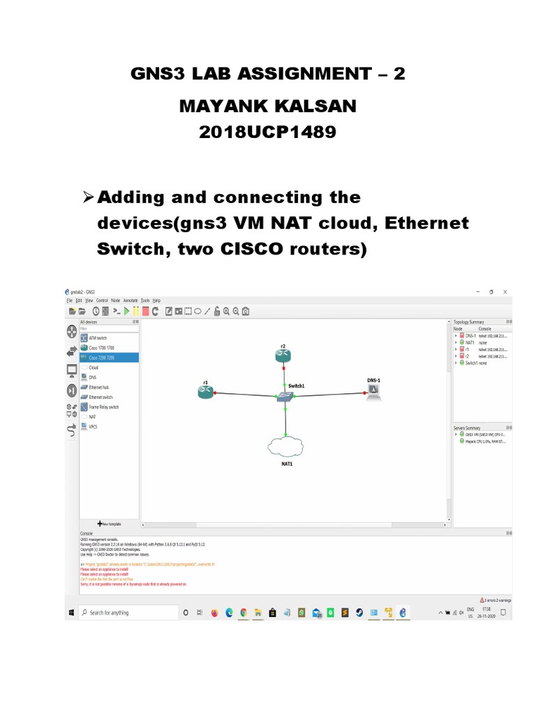 GNS Lab Assignment | PDF