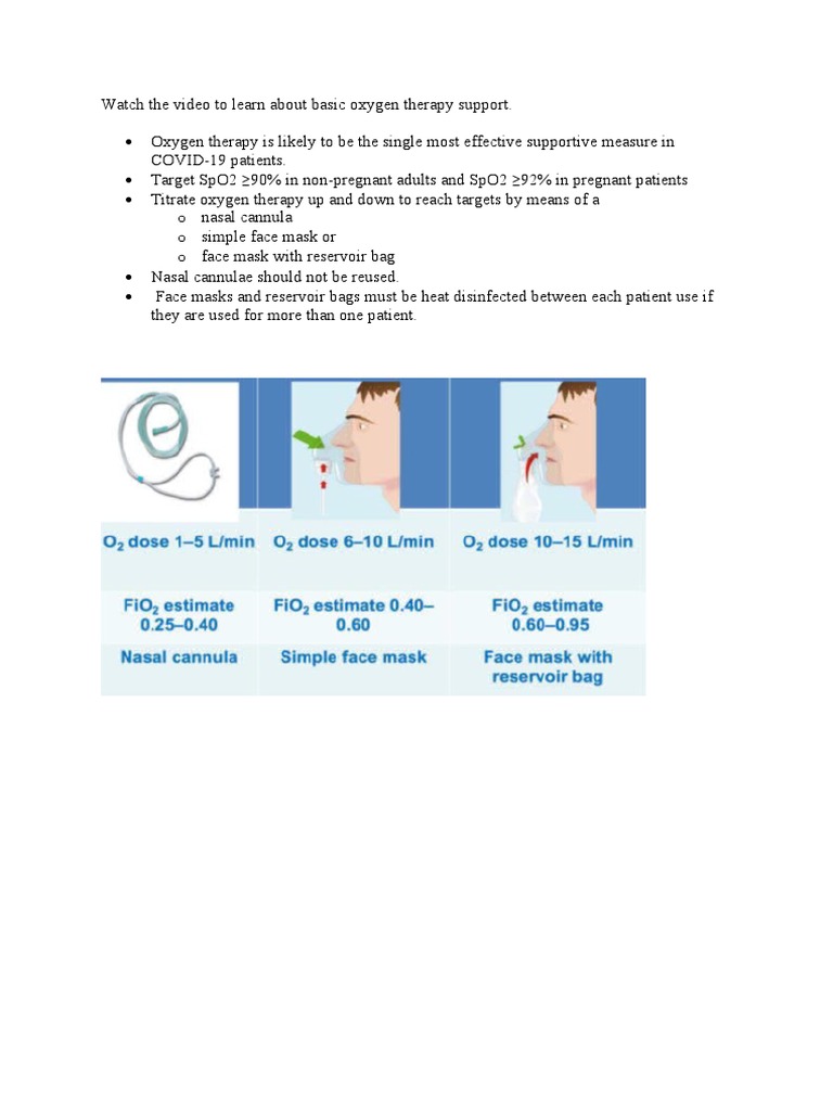 Basic Oxygen Therapy Support | PDF