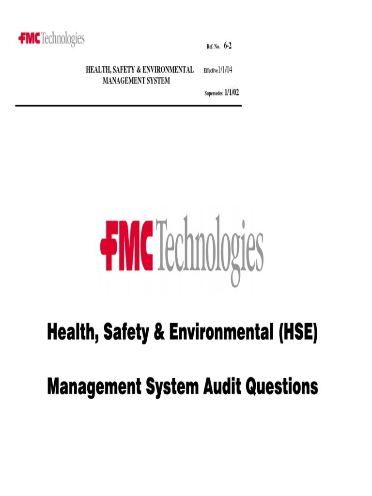 Health, Safety & Environmental (HSE) Management System Audit Questions ...