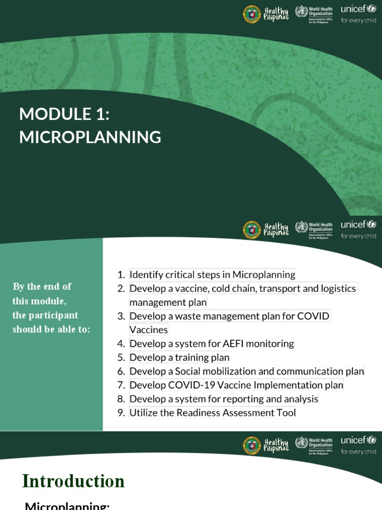 Module 1 Microplanning | PDF | Vaccines | Clinic