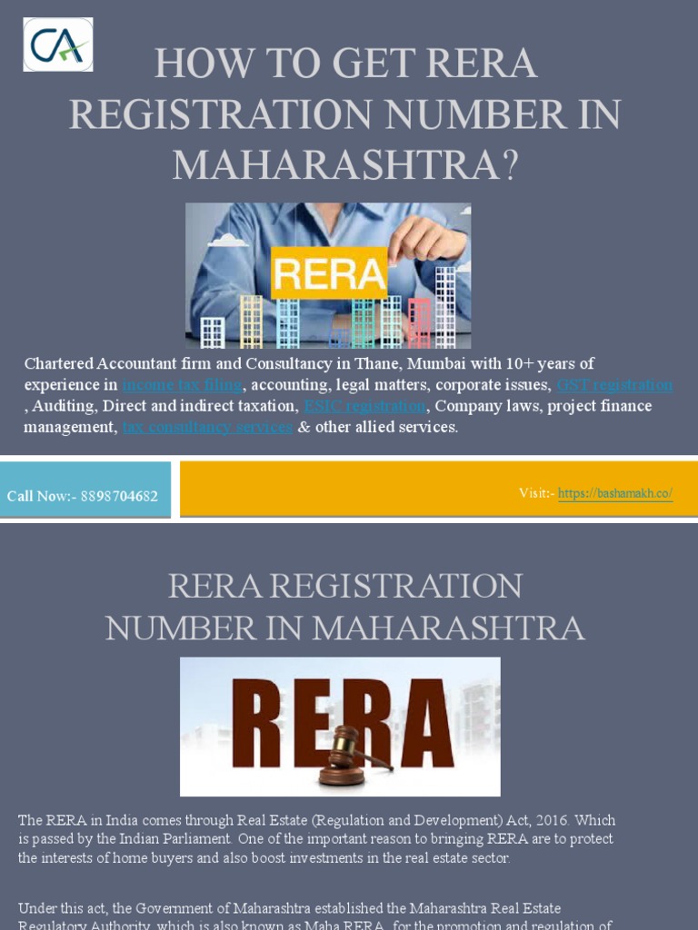 How To Get RERA Registration Number in Maharashtra | PDF | Real Estate ...