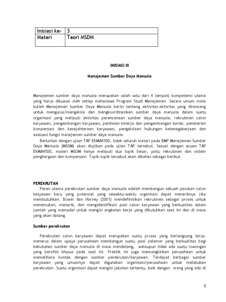 Inisiasi 3 MSDM 222 | PDF
