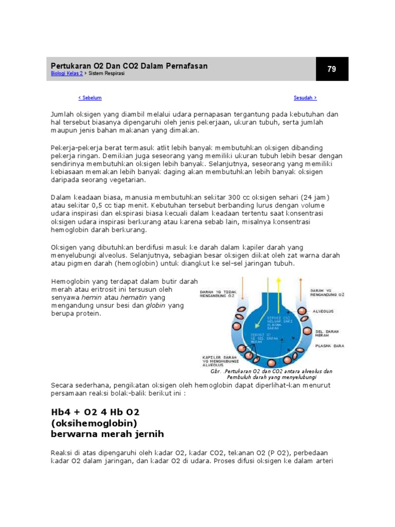 Pertukaran O2 Dan CO2 Dalam Pernafasan | PDF