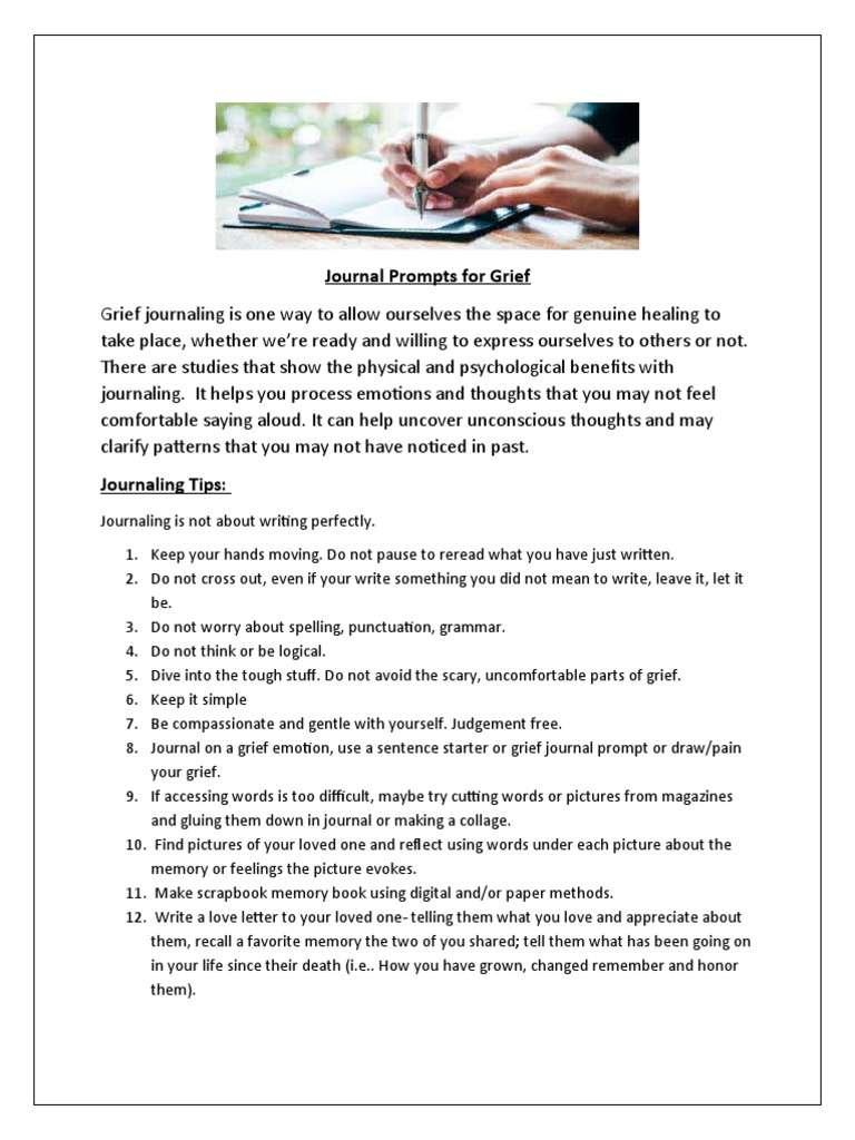 Grief Journaling Prompts | PDF | Grief | Memory