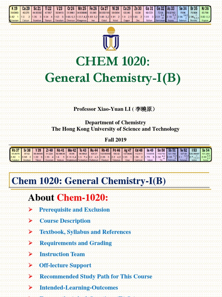 Chem 1020 - Chapt. 0 - Course Description and Requirements | PDF ...
