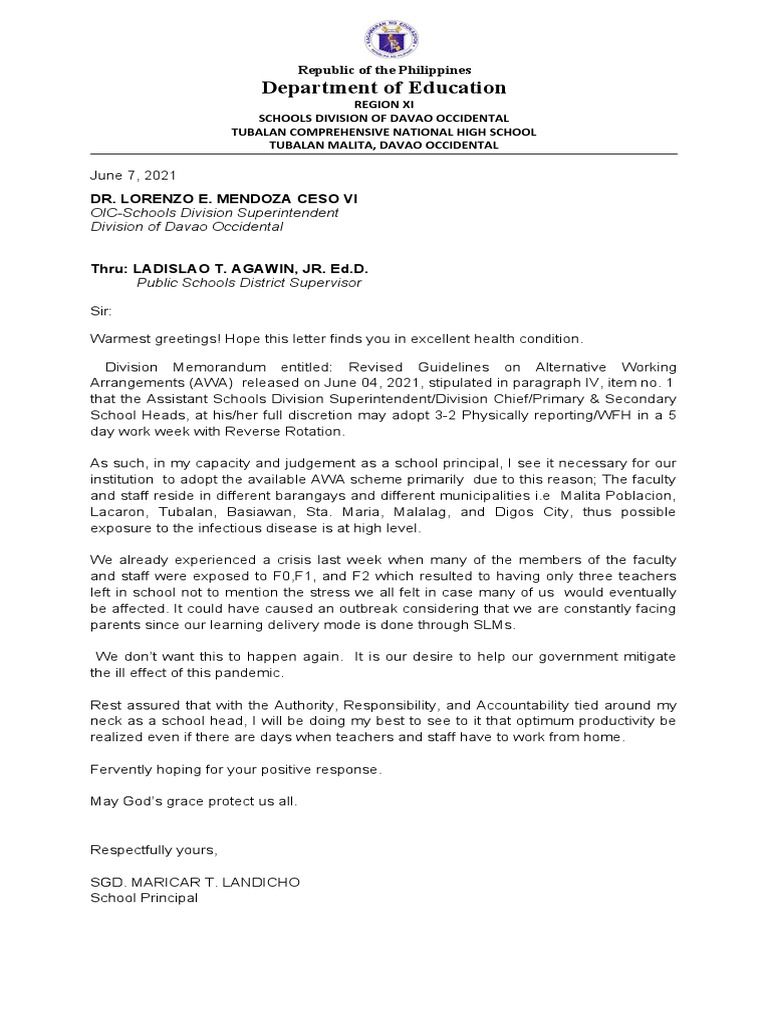 Department of Education: OIC-Schools Division Superintendent Division ...