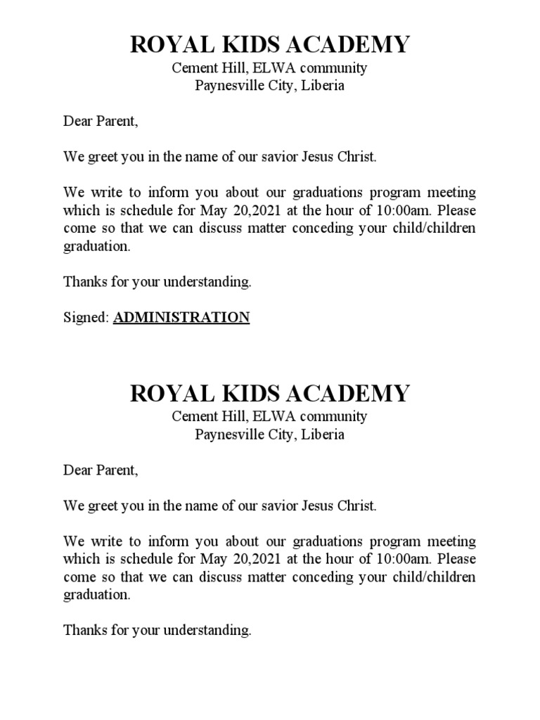 Dear Parent | PDF