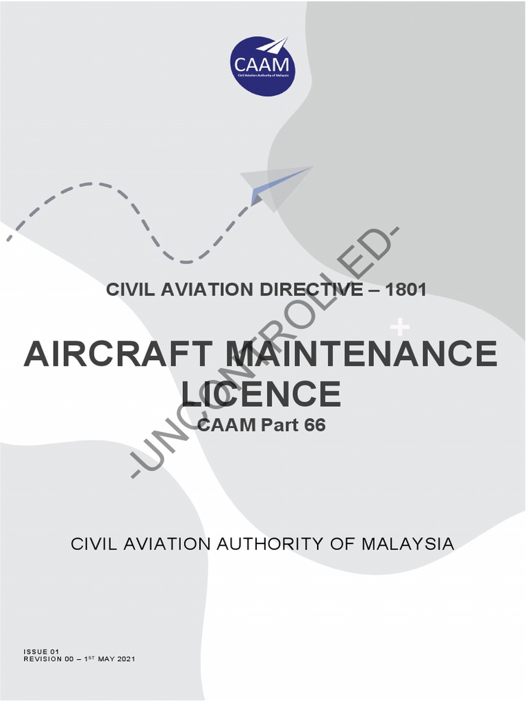 CAD 1801 Aircraft Maintenance Licence CAAM Part 66 1 | PDF | Teaching ...