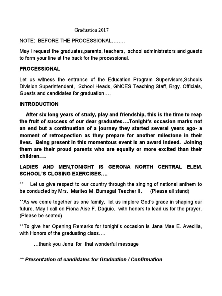 Presentation of Candidates For Graduation / Confirmation | PDF