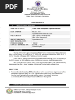Sample School Level Activity Design Template | PDF | Meal | Lunch