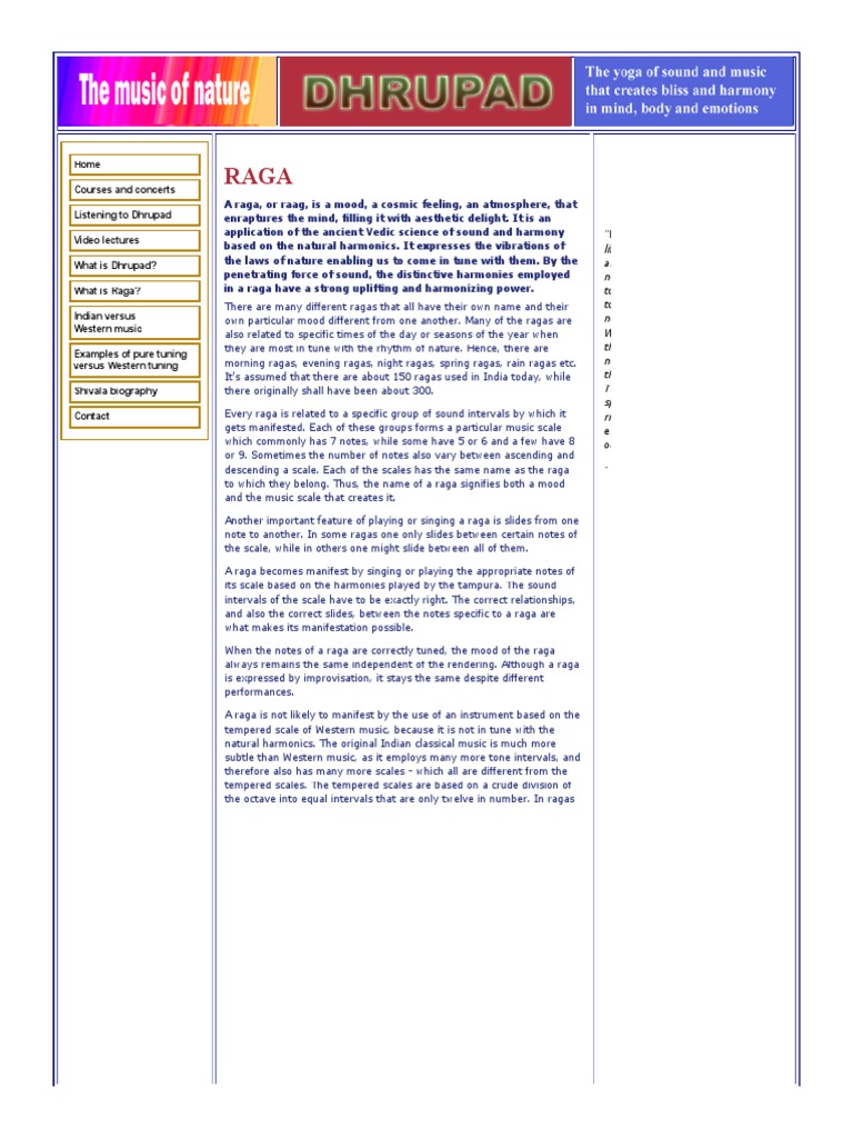 RAGA | PDF | Scale (Music) | Harmony