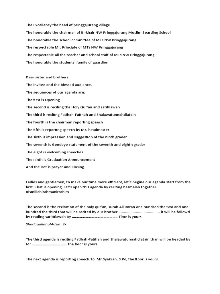 TEKS MC Bahasa Inggris | Download Free PDF | Semitic Words And Phrases ...