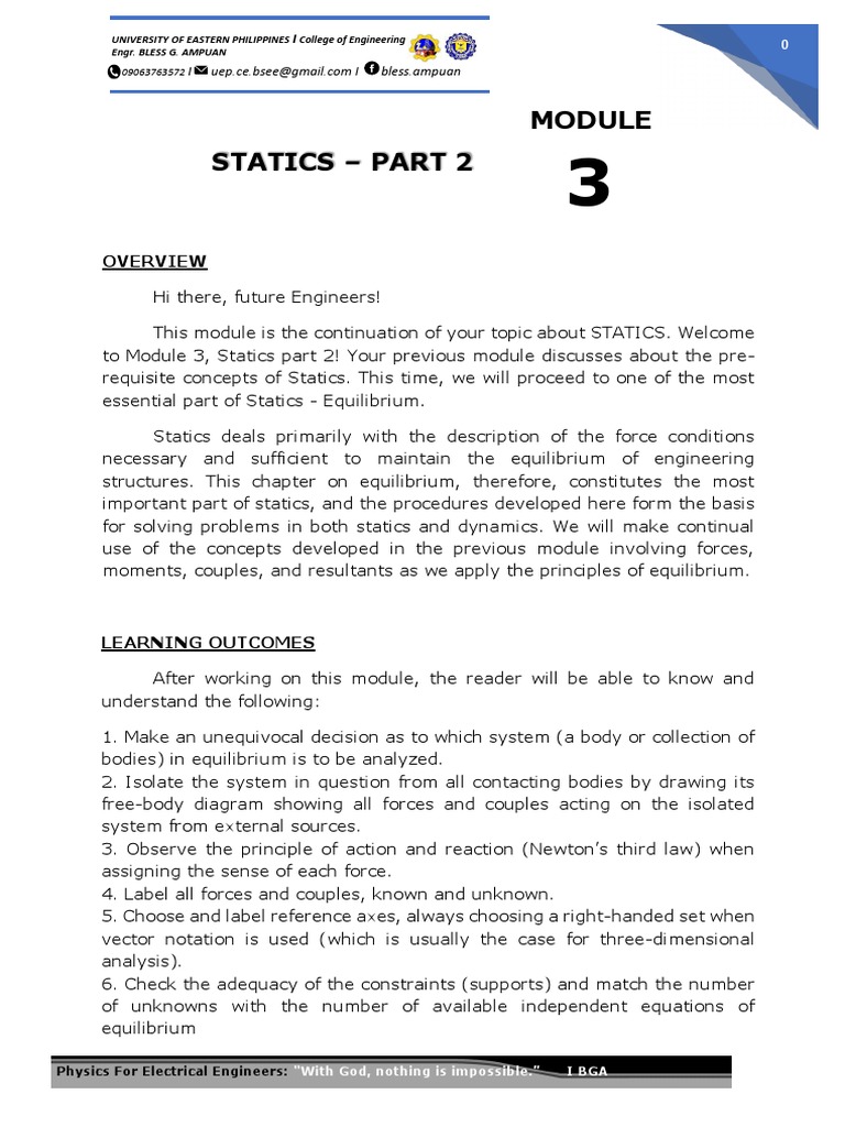 Module 3 Statics Part 2 Pdf Force Euclidean Vector