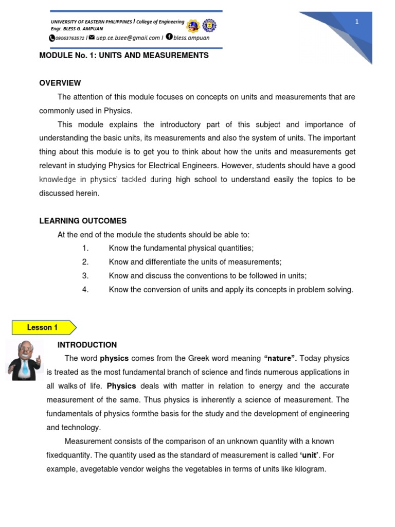 Understanding Units in College Physics | PDF | International System Of ...