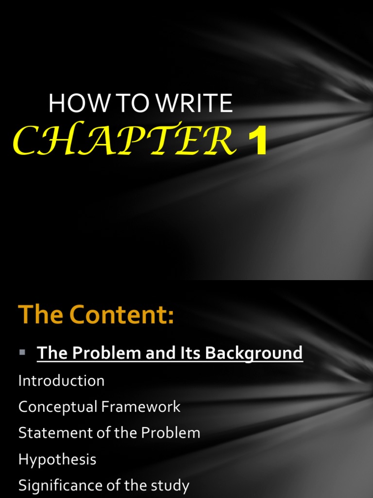 RESEARCH - How To Write Chapter 1 PDF | PDF | Hypothesis | Methodology