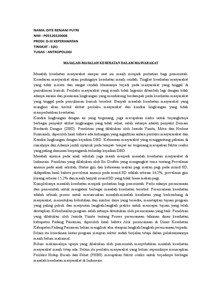 Dite Renjani Putri - 1a (Antropologi) | PDF
