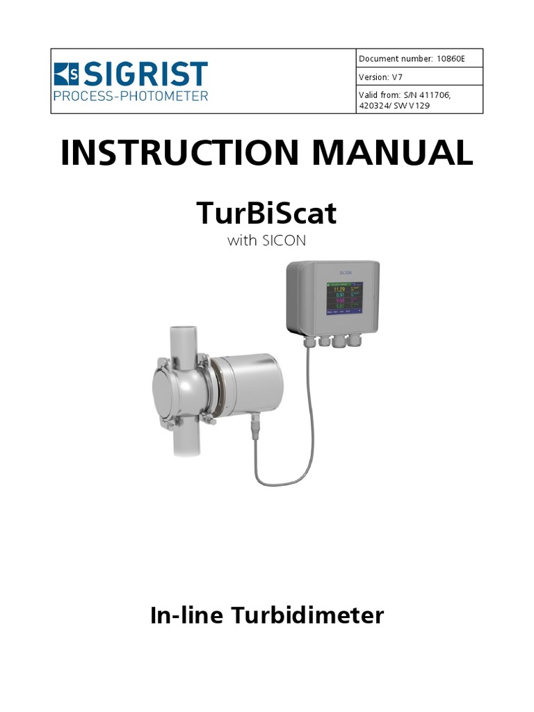 TurBiScat and SICON In-Line Turbidimeter and Control Unit English | PDF | Electrical Wiring | Switch