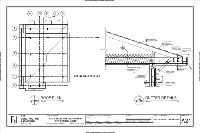 Roof Plan Gutter Details: A A B C D | PDF | Components | Building Materials