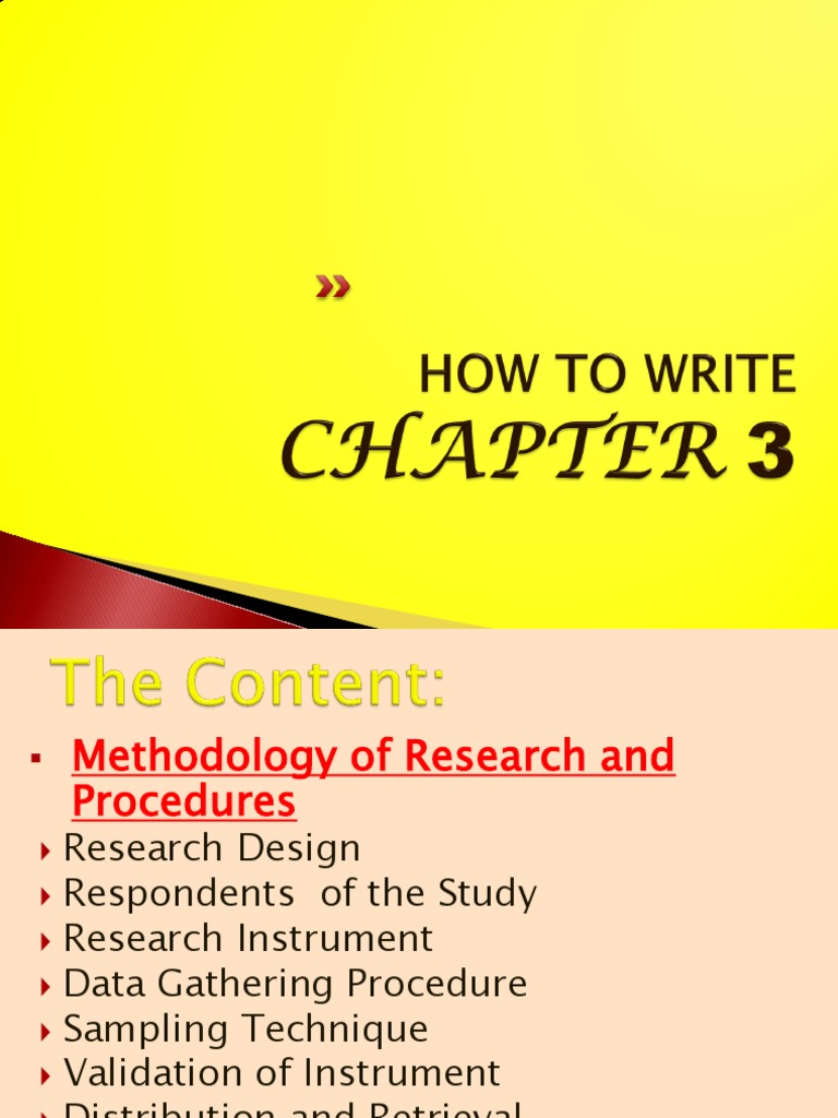 RESEARCH - How To Write Chapter 3 | PDF | Survey Methodology ...