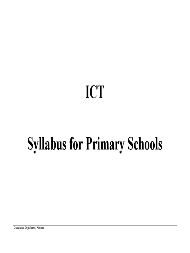 ICT Syllabus for Year 1 Primary Schools | PDF | Icon (Computing ...