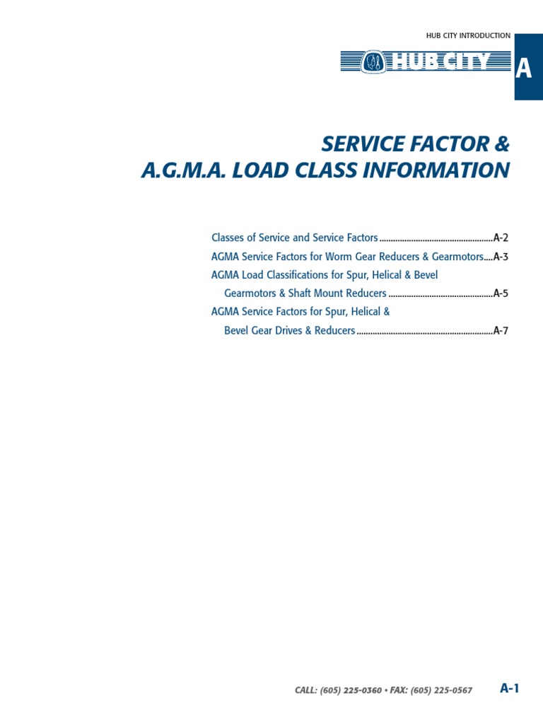 AGMA Service Factors & Load Classifications | PDF