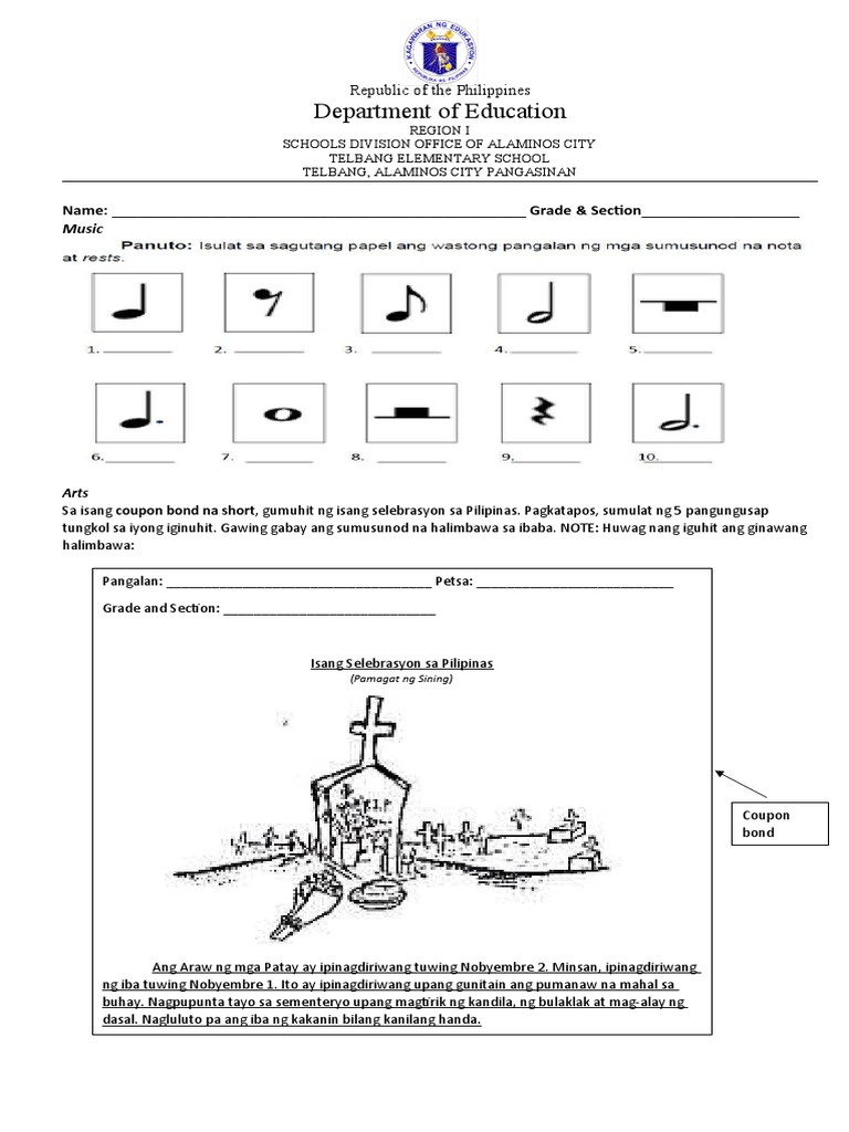 Activity Sheet in MAPEH 5 Week 1 | PDF