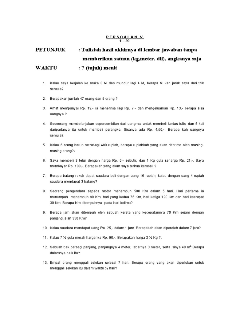 Persoalan 5 TD | PDF