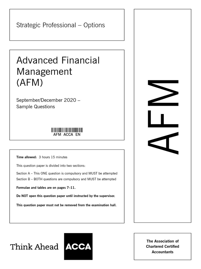 Advanced Financial Management (AFM) : Strategic Professional - Options ...