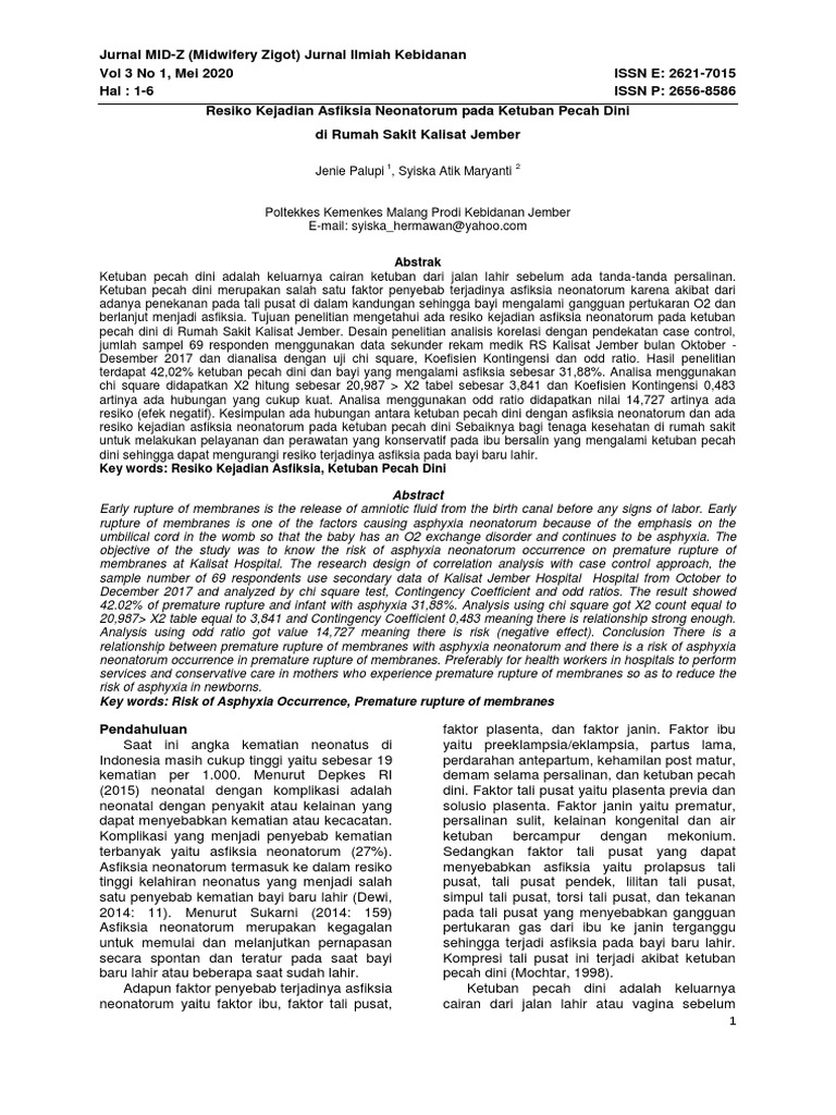 Jurnal Emboli Cairan Ketuban Antonius | PDF