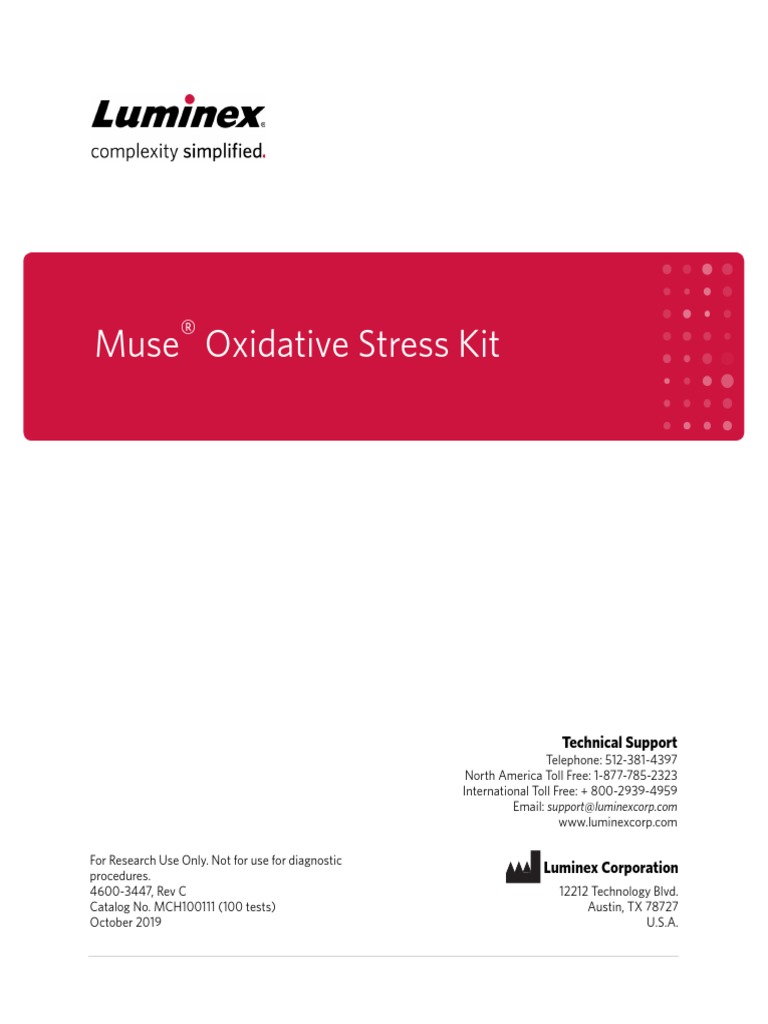 Muse Oxidative Stress Kit: Technical Support | PDF | Reactive Oxygen ...