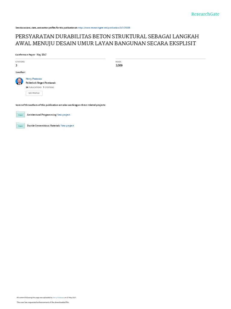 Persyaratan Durabilitas Beton Struktural Sebagai Langkah Awal Menuju Desain Umur Layan Bangunan ...