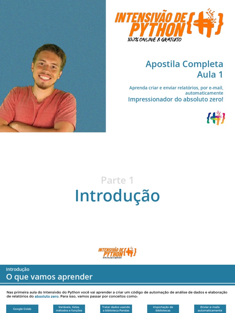 Apostila Intensivão de Python - Aula 1 | PDF | Python (linguagem de ...