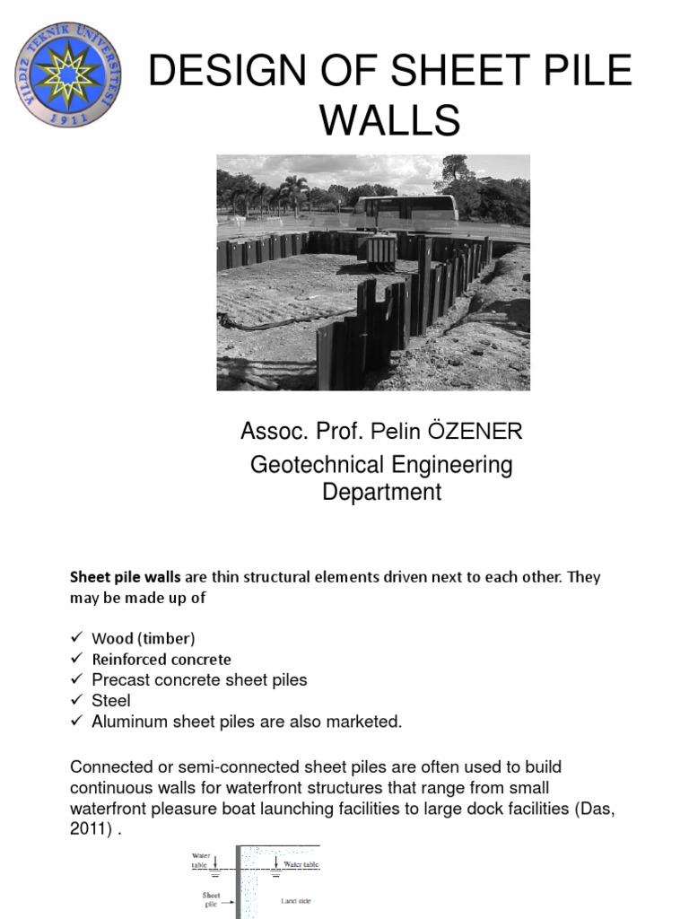 Design of Sheet Pile Walls | PDF | Deep Foundation | Architectural Elements