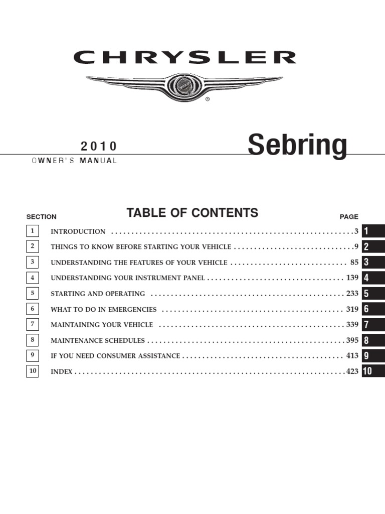2010 Chrysler Sebring | PDF | Seat Belt | Components