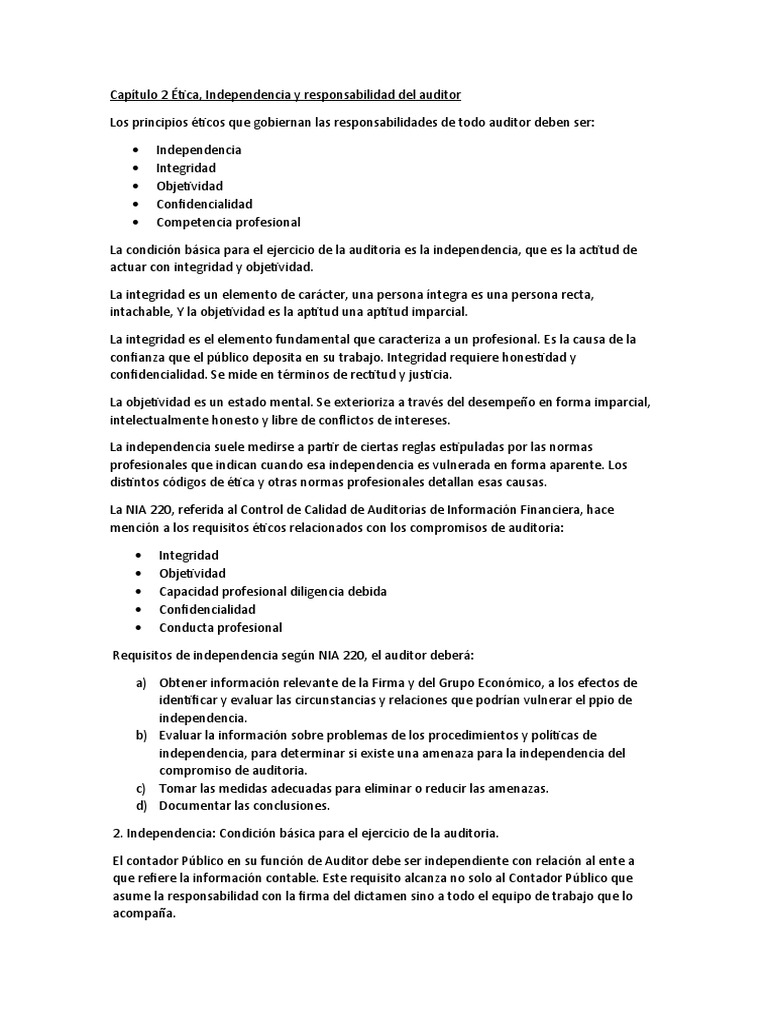 CAP. 2 Resumen Auditoria | PDF | Auditoría | Contralor