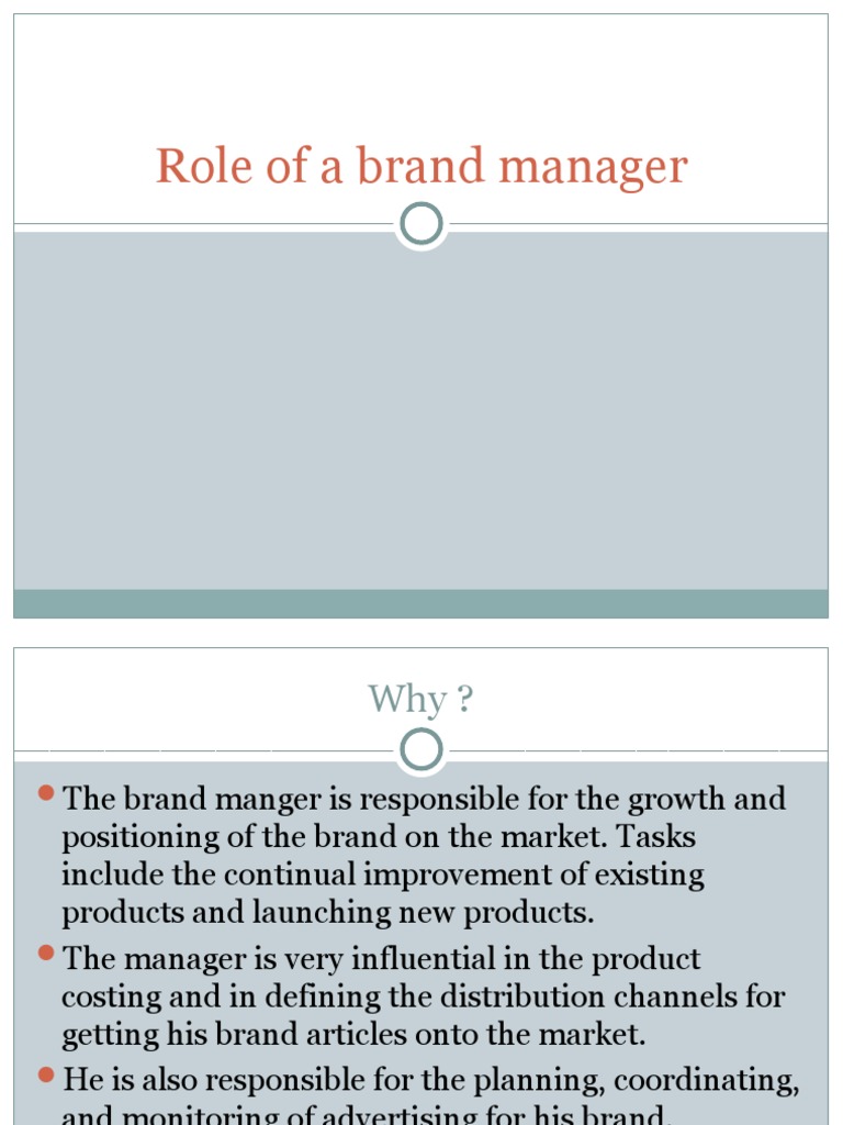 Role of Brand Manager | PDF | Brand | Brand Management