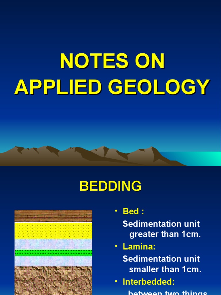Notes On Applied Geology | PDF | Minerals | Stratigraphy