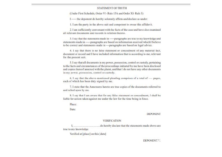 Template - Statement of Truth | PDF