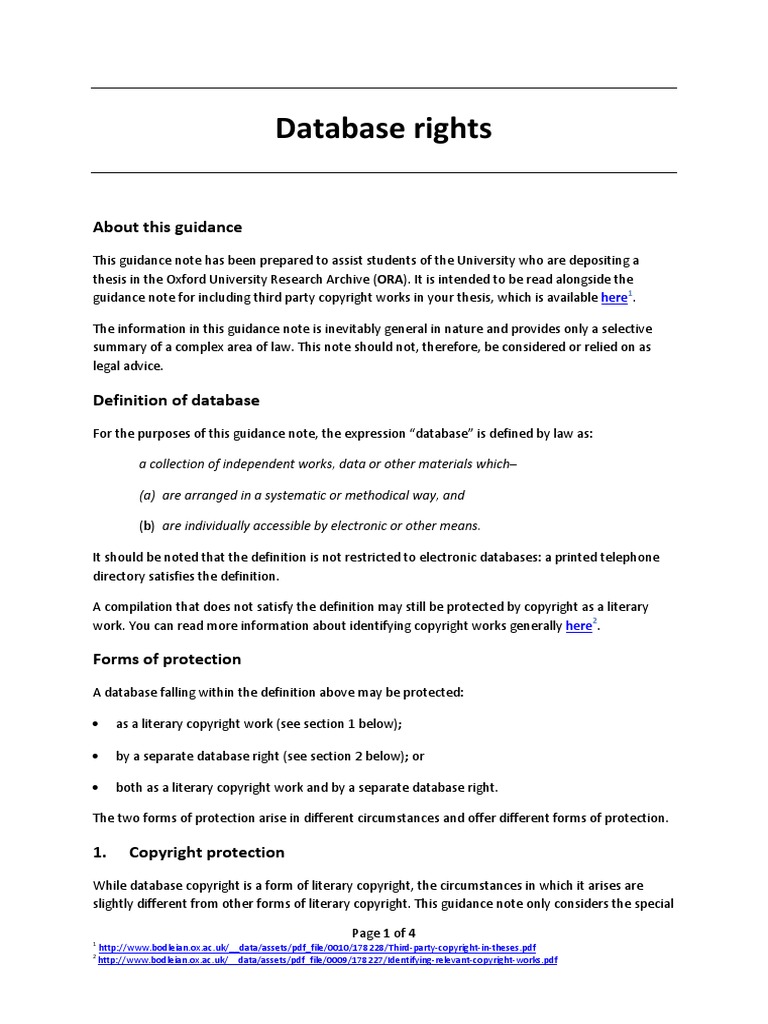 Database Rights: About This Guidance | PDF | Copyright Law | Law