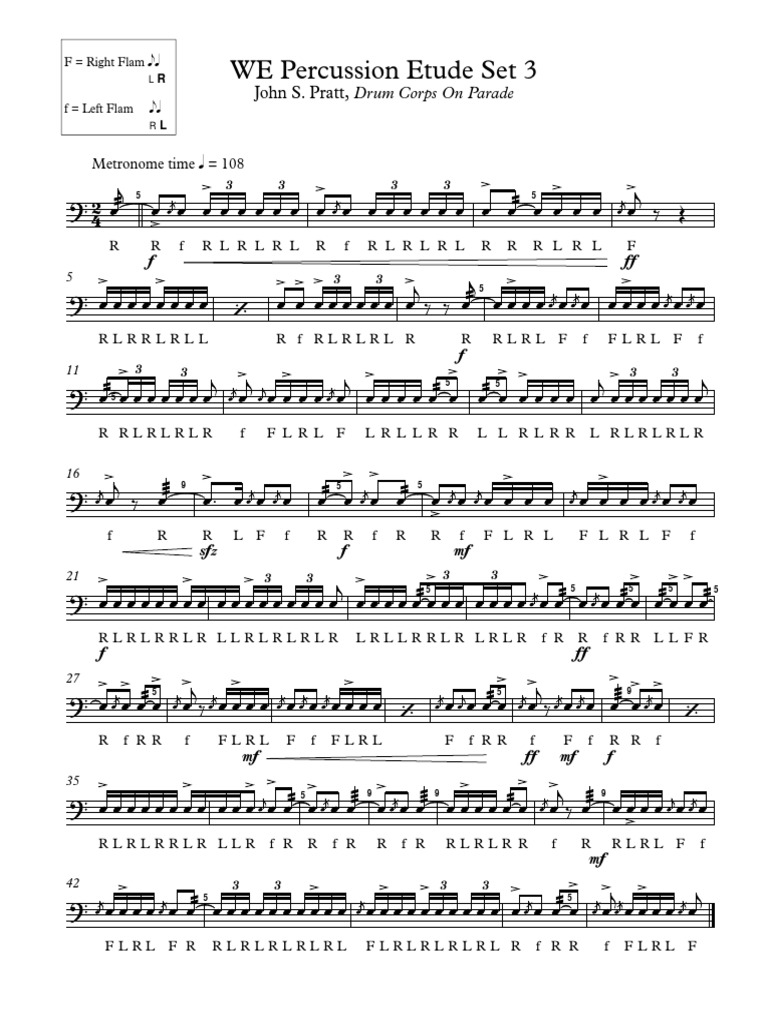 12 WE Percussion Etude Set 3 Drum Corps On Parade | PDF | Drumming ...