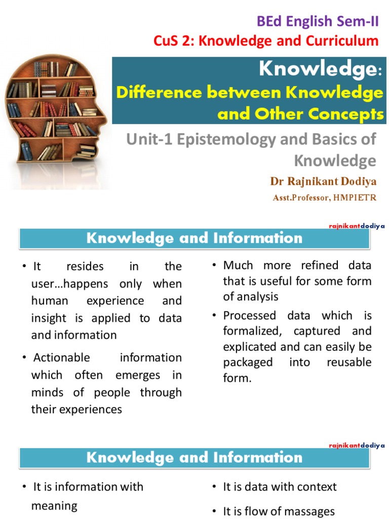 Understanding Knowledge Concepts | PDF | Knowledge | Theory