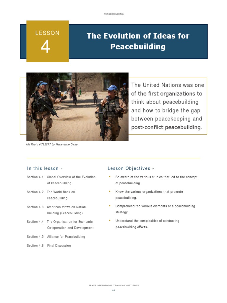 Evolution of Peacebuilding Ideas | PDF | International Development ...