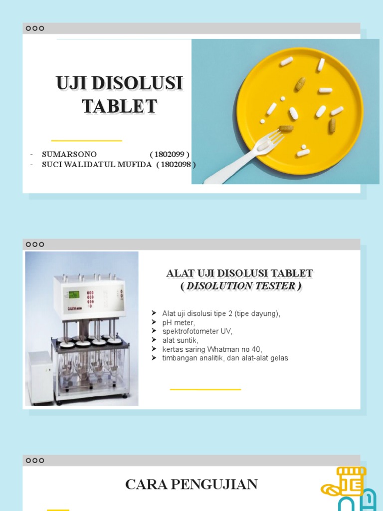 Prosedur Uji Disolusi Tablet | PDF