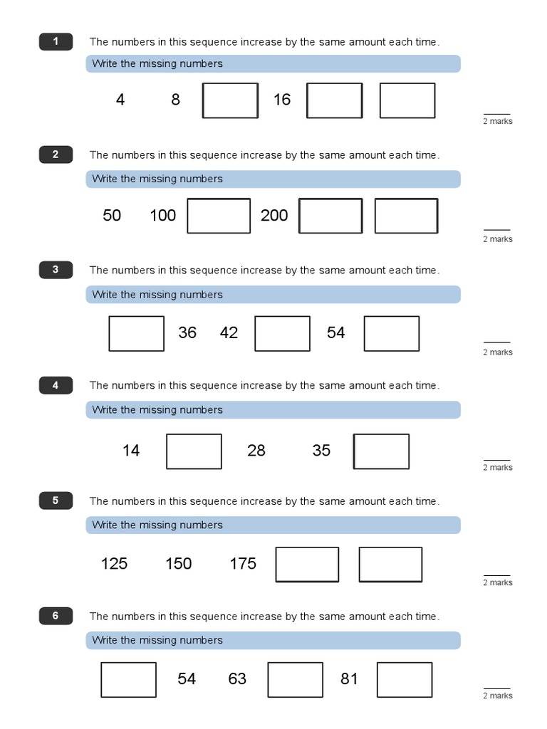 Missing Numbers in Sequences | PDF | Mathematical Structures ...