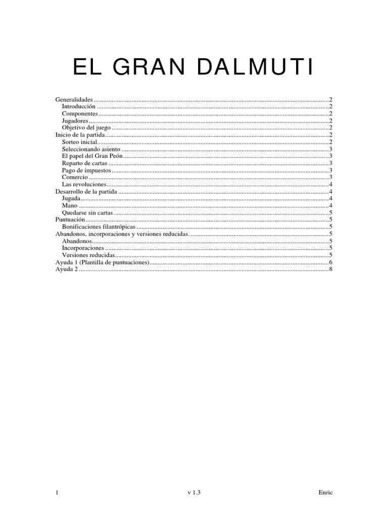 El Gran Dalmuti Es | Descargar gratis PDF | Comercio | Ocio