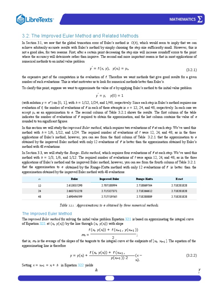 3.2 - The Improved Euler Method and Related Methods PdfToWord | PDF | Differential Calculus ...