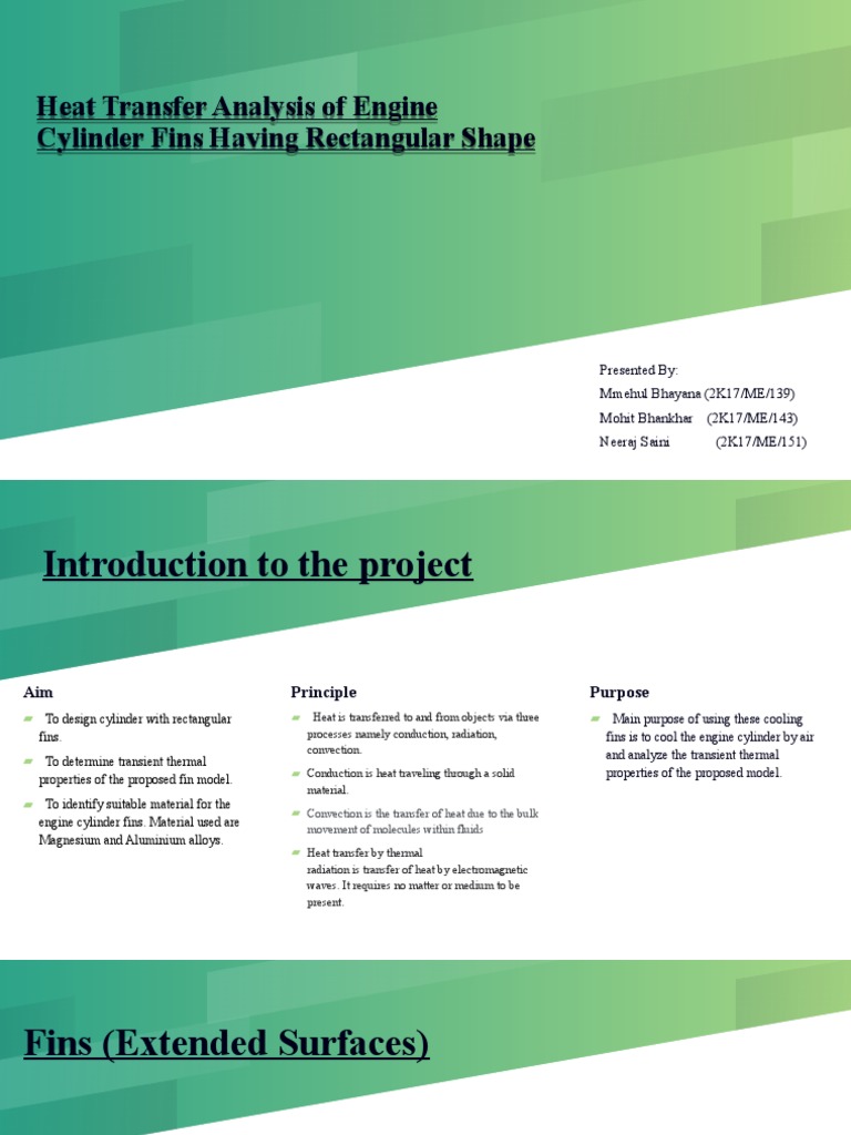 Heat Transfer Analysis of Engine Cylinder Fins | PDF | Heat Transfer ...