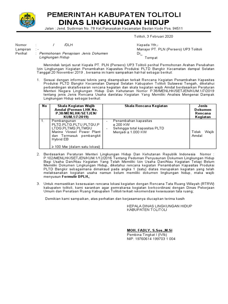 Surat Penampisan DPLH - Delh | PDF | Sains & Matematika | Teknologi ...