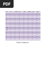 F&F Clothing Size Guide | PDF | Clothing | Softlines (Retail)